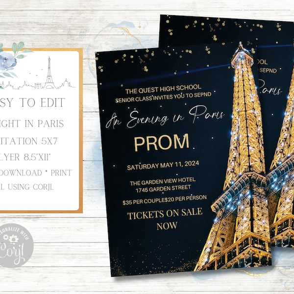 Paris Invitation - Etsy