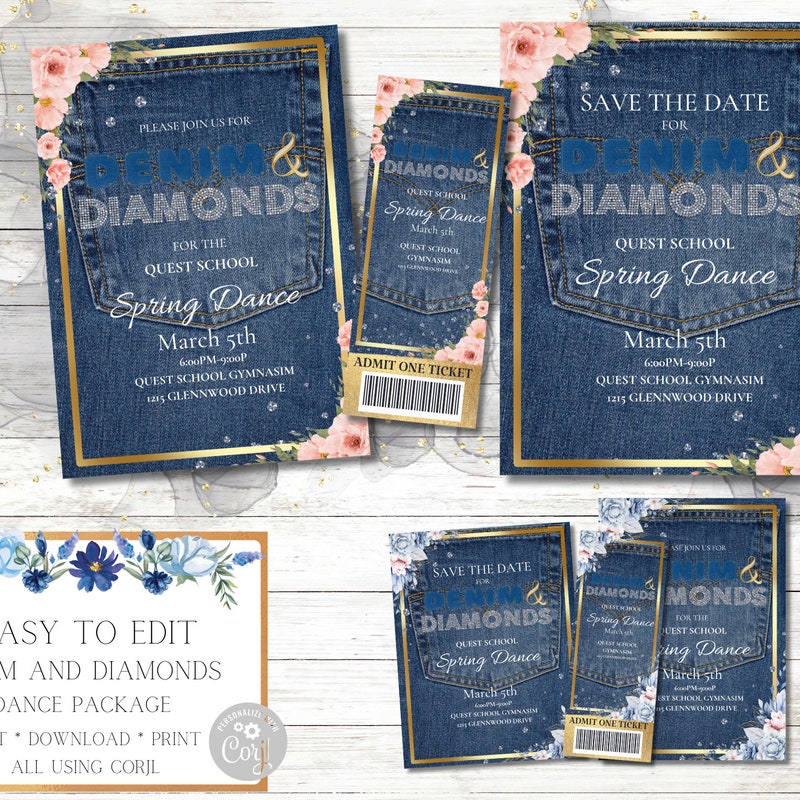 Denim and Diamond - Etsy