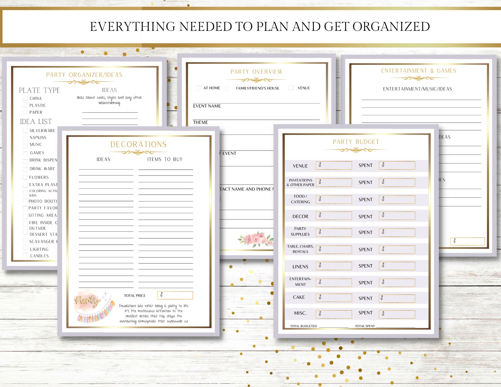 Ultimate Party Planner and Event Organizer, Printable Planner, Birthday ...