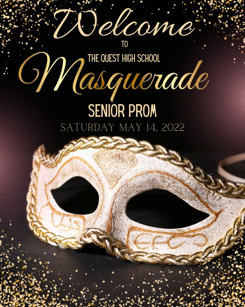 Masquerade Dance Welcome Sign Poster Editable Birthday - Etsy