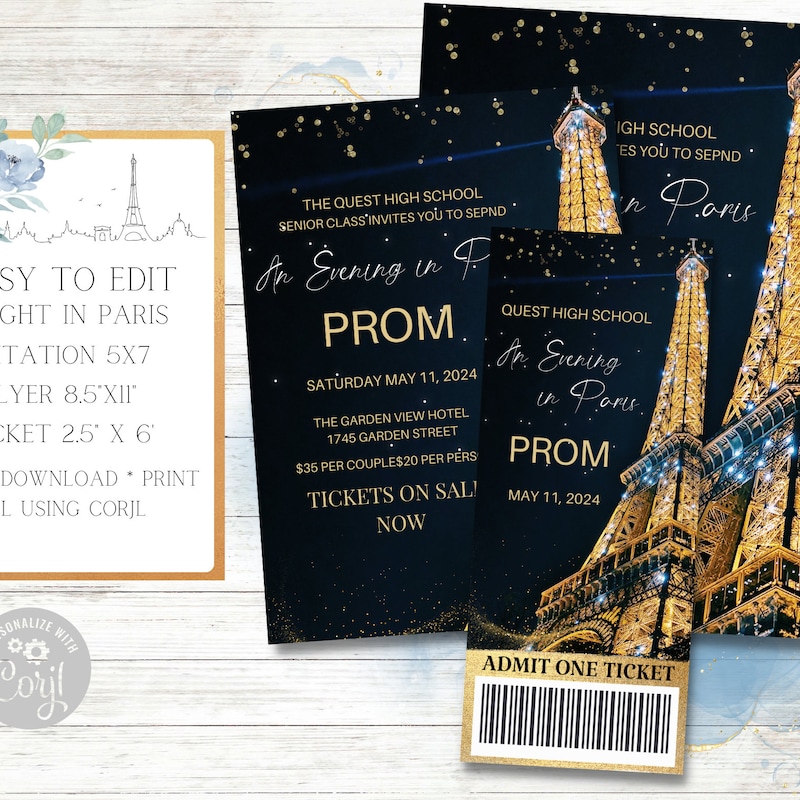 Paris Themed Invitations - Etsy