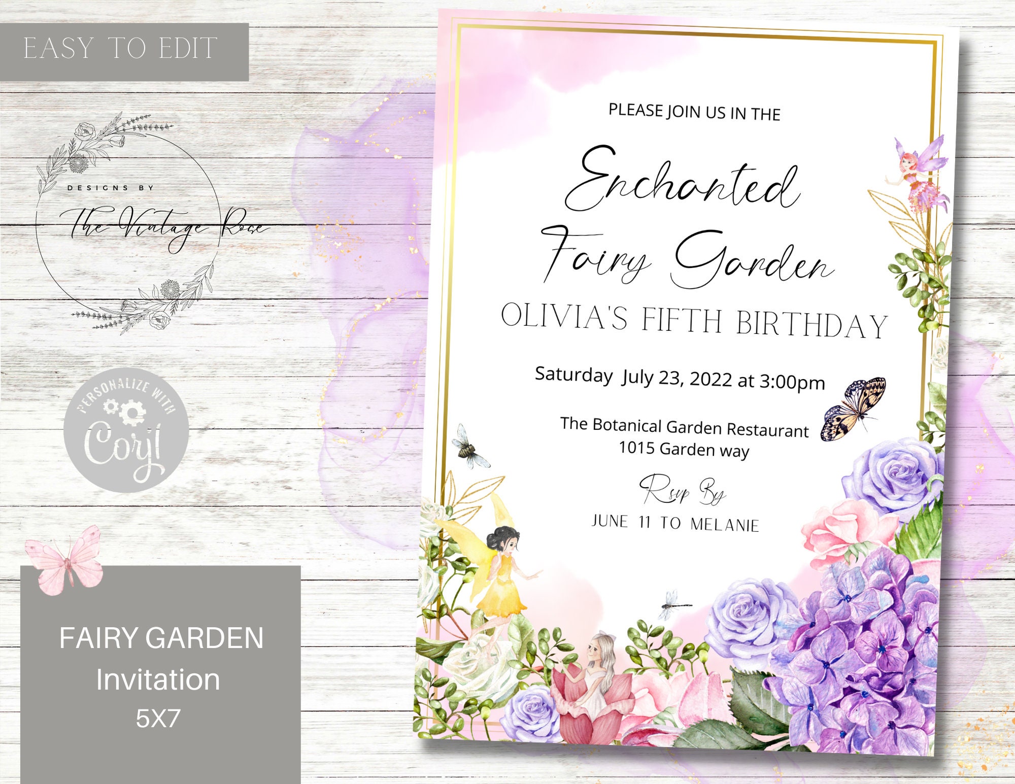 Fairy Garden Invitation ,enchanted, Editable, Enchanted Forest ...