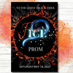 Fire and Ice Welcome Sign, Poster, School Dance, Prom, Homecoming, Ball ...