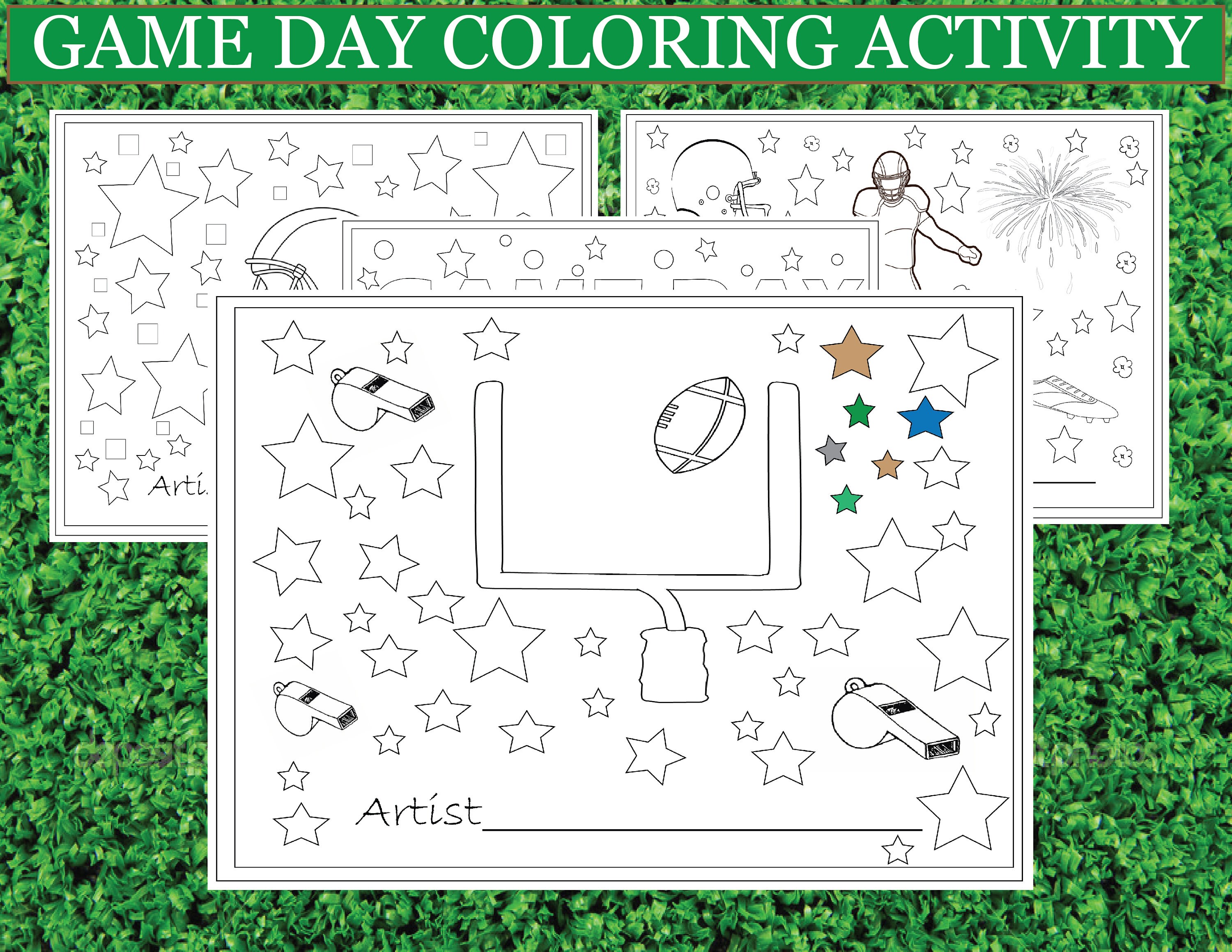 Football Kids Coloring Activity, Super Bowl Kids Activity, Kids ...