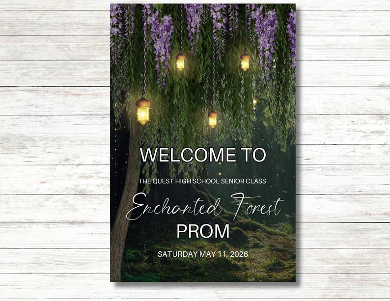 Enchanted Forest Willow Tree Welcome Sign/poster Prom, School Dance ...