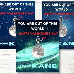 Valentine Cards, Editable, Space Valentine, Galaxy Valentine Card, Kids ...