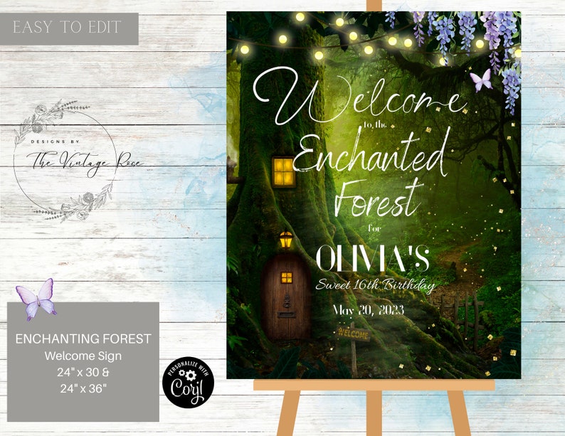 Enchanted Forest Welcome Sign Enchanting Fairy Prom School - Etsy