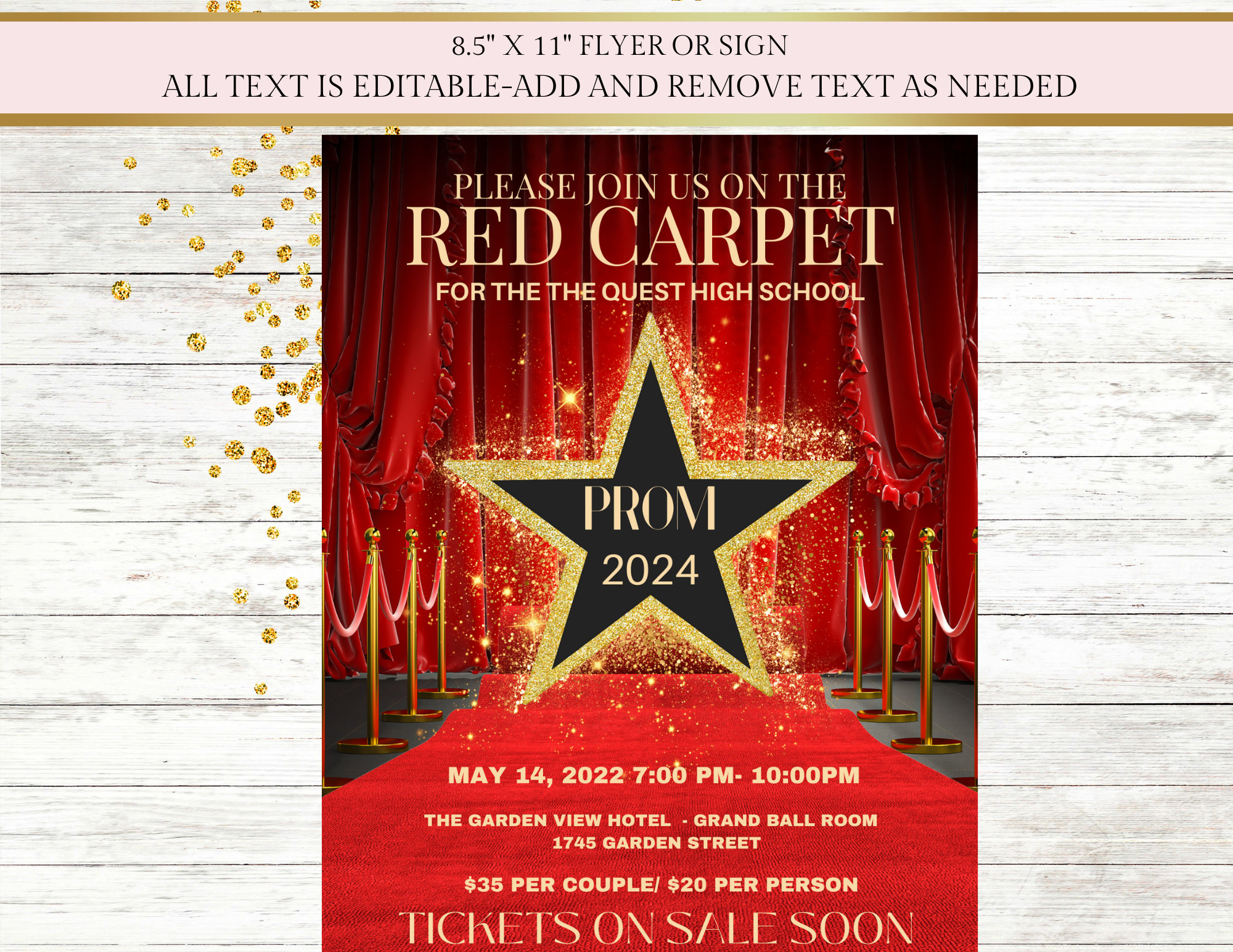Red Carpet Party Package, , Invitation, Welcome Sign, Ticket, Favor ...