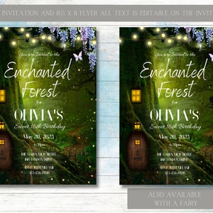 Enchanted Forest Invitation-ticket Set, Enchanting Fairy, Prom, School ...