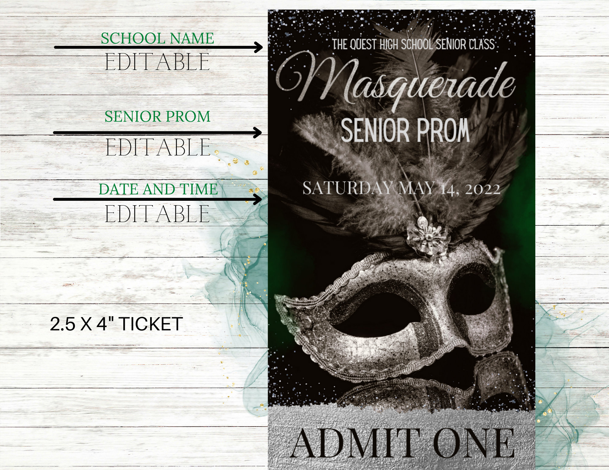 Masquerade Dance Set Editable Prom School Dance - Etsy