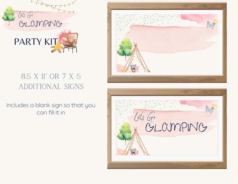 Glamping Party Decorations Camping Decorations Printable | Etsy