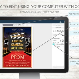 Lights! Camera! Action! Invitation Set, Red Carpet, Hollywood, Prom ...