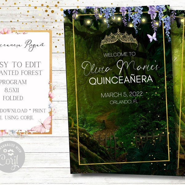 Enchanted Forest Wedding Program - Etsy