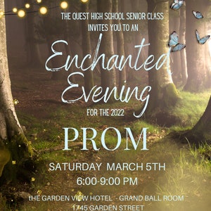 Enchanted Forest Invitation, Prom, Editable, School Dance, for a ...