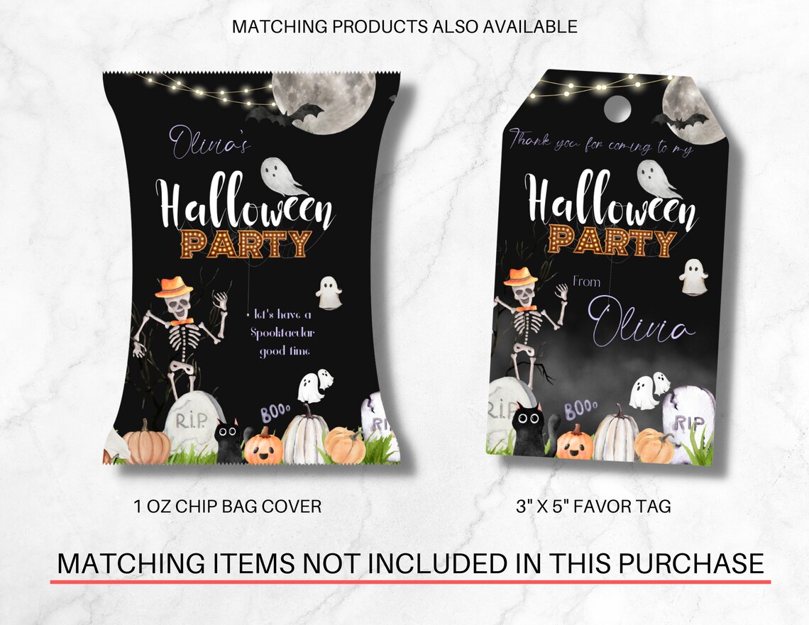 Halloween Party Invitation Ghost, Graveyard, Kids ,editable Using Corjl ...