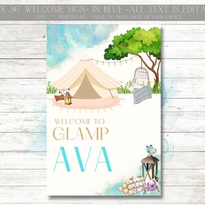 Glamping Welcome Sign Poster Let's Go Glamping Camping - Etsy