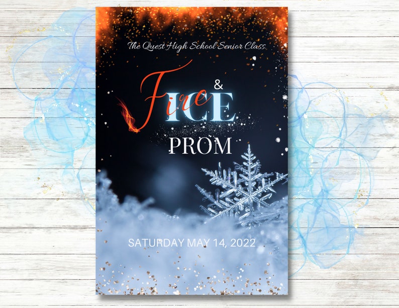 Fire and Ice Welcome Sign, Poster, School Dance, Prom, Homecoming, Ball ...