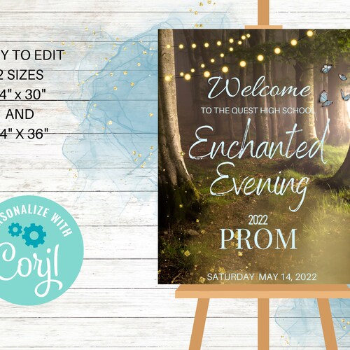 Enchanted Forest Invitation Prom Editable School Dance for - Etsy
