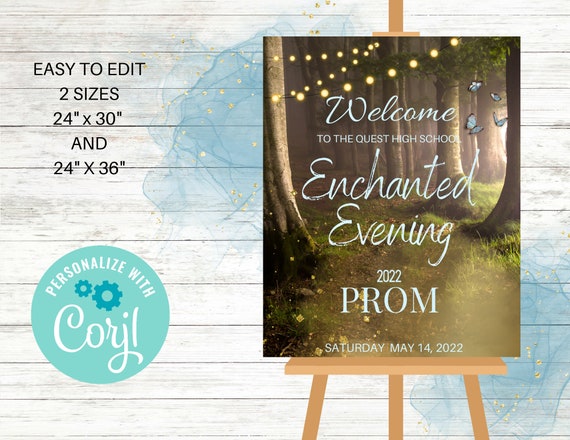 Enchanted Forest Welcome Sign Prom Editable School Dance - Etsy