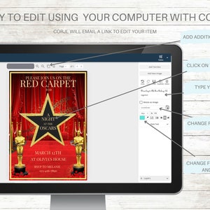 Red Carpet Welcome Sign, Poster, Night at the Oscars, VIP Pass ...
