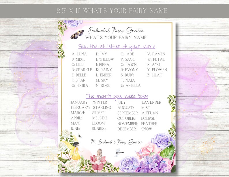 Fairy Scavenger Hunt and What's My Fairy Name, Fairy Games, Fairy ... Fairy Scavenger Hunt and What's My Fairy Name, Fairy Games, Fairy ...