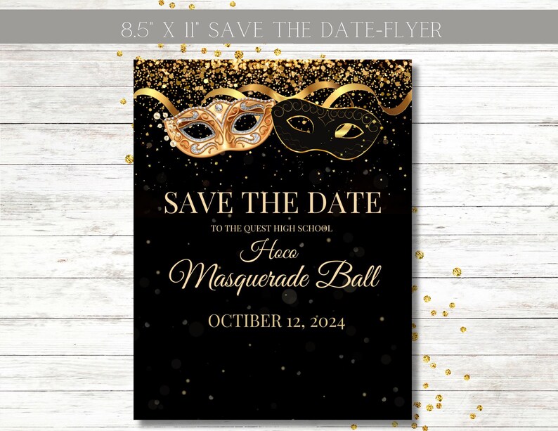 Black and Gold Masquerade Party Package, Homecoming Sign, Prom ...