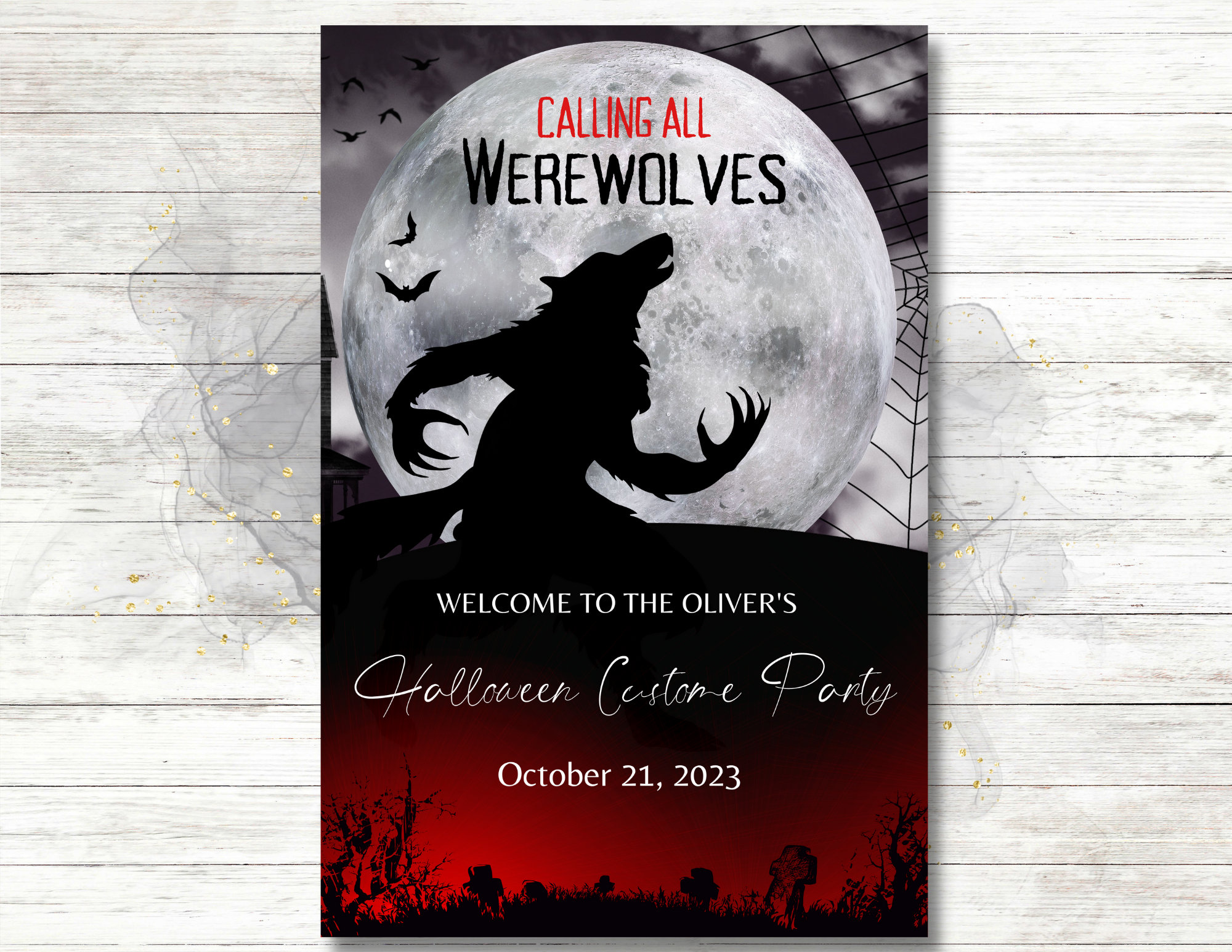 Werewolf Welcome Sign, Poster, Calling All Werewolves, Halloween ...