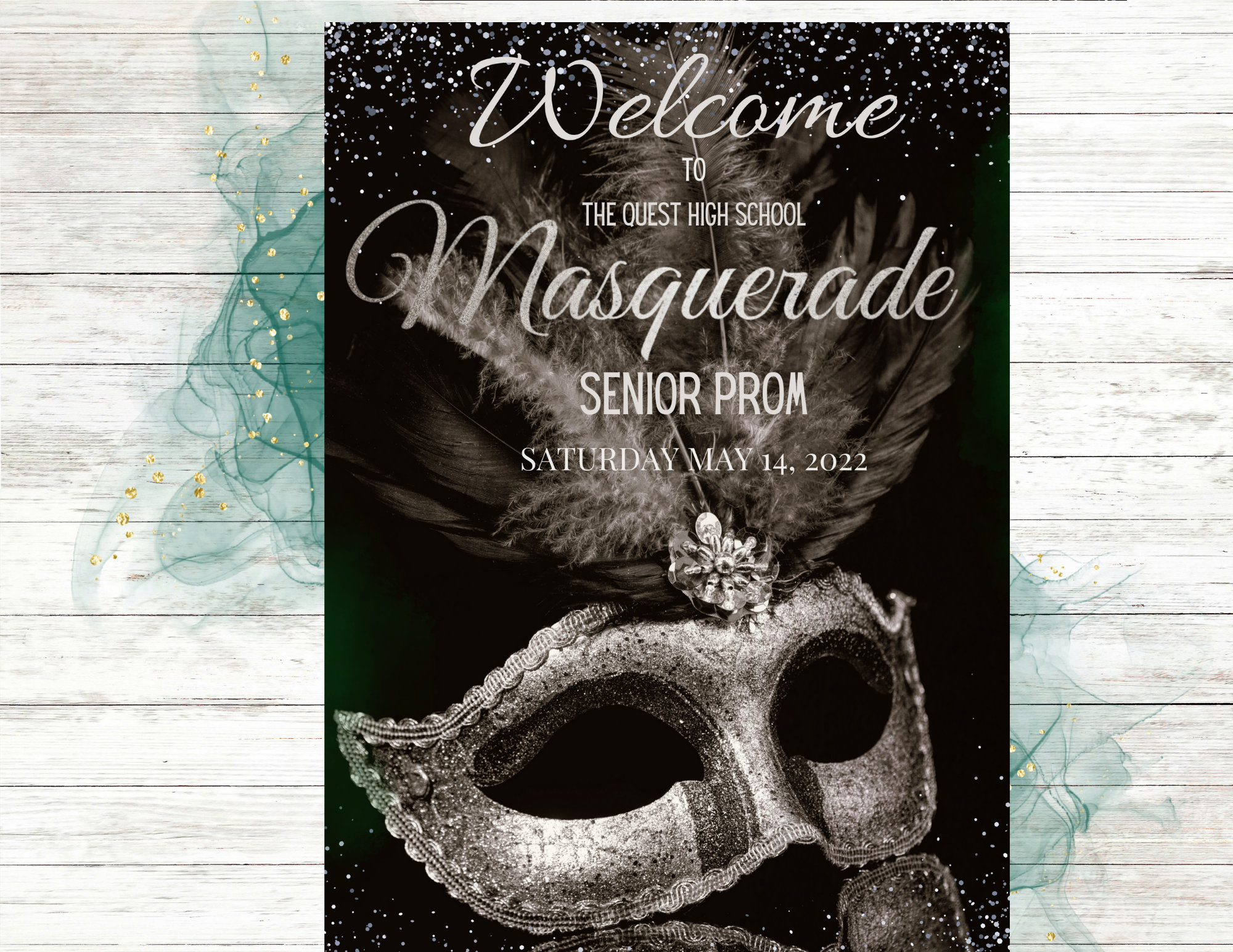 Masquerade Dance Welcome Sign Poster, Editable, Birthday Party, Prom ...