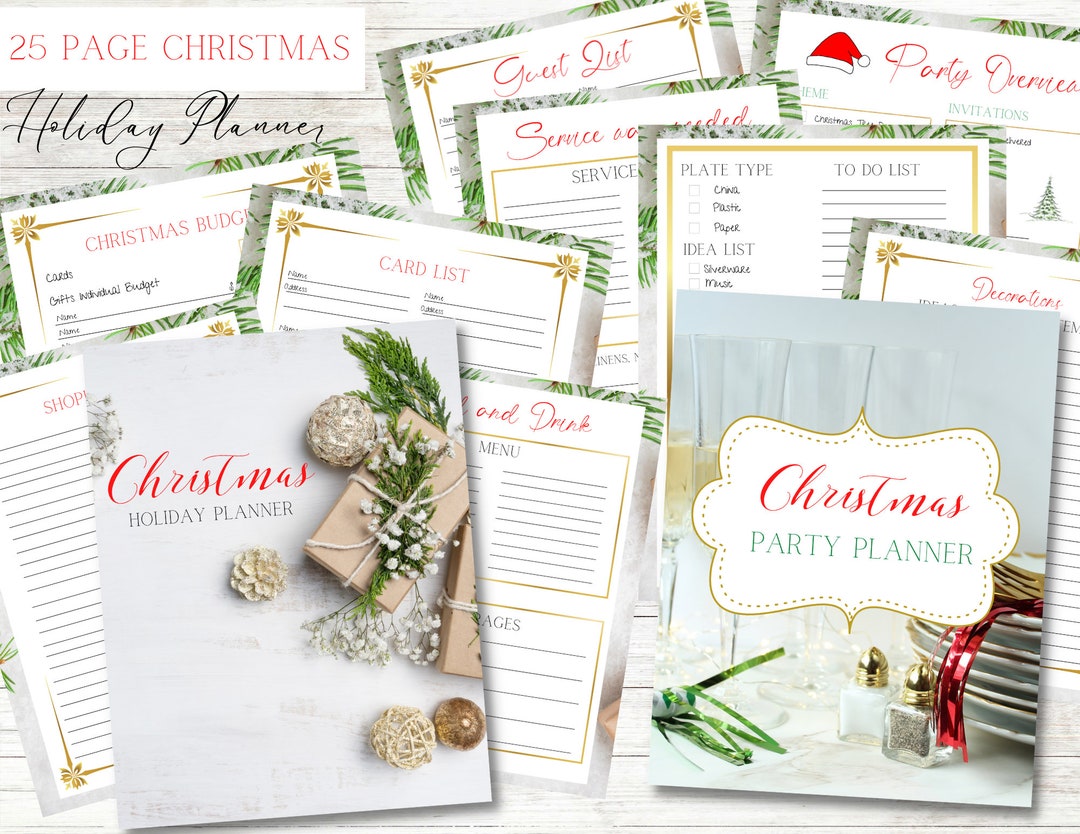 Christmas Holiday Planner, Christmas Organizer, Christmas Party Planner ...