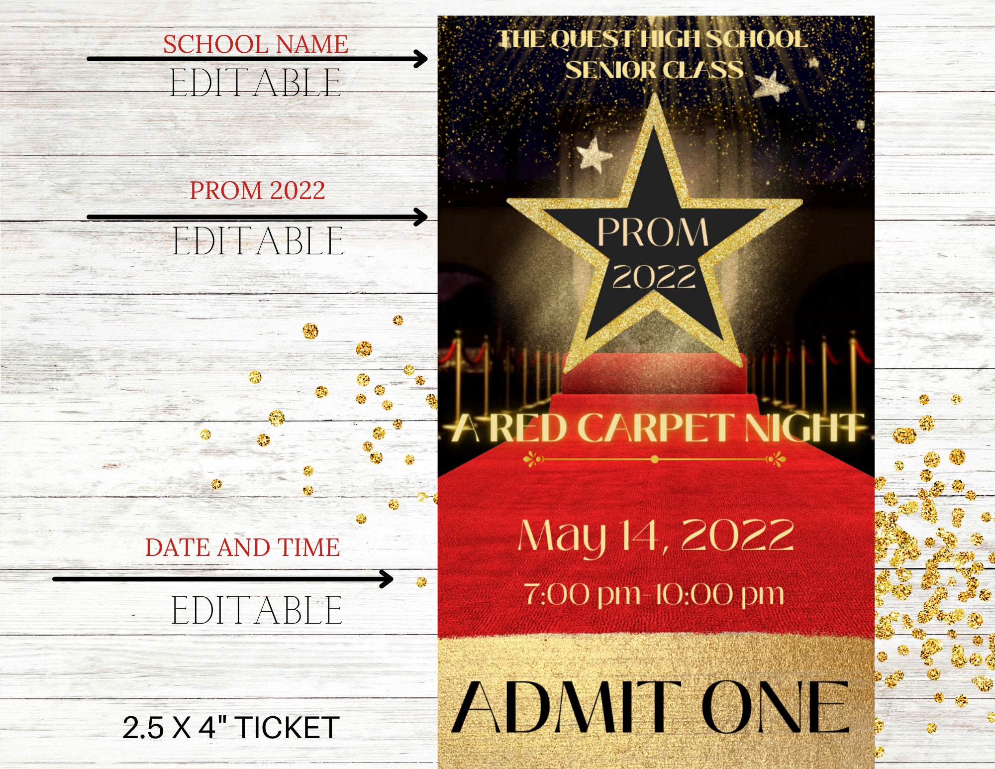 Red Carpet Dance Set, Hollywood Editable, Prom, School Dance ...