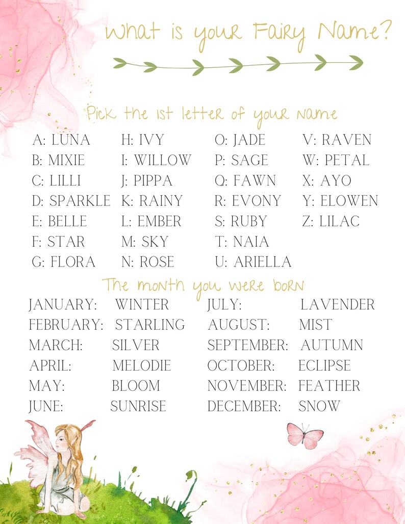 Fairy Scavenger Hunt and What's My Fairy Name Fairy | Etsy Fairy Scavenger Hunt and What's My Fairy Name Fairy | Etsy