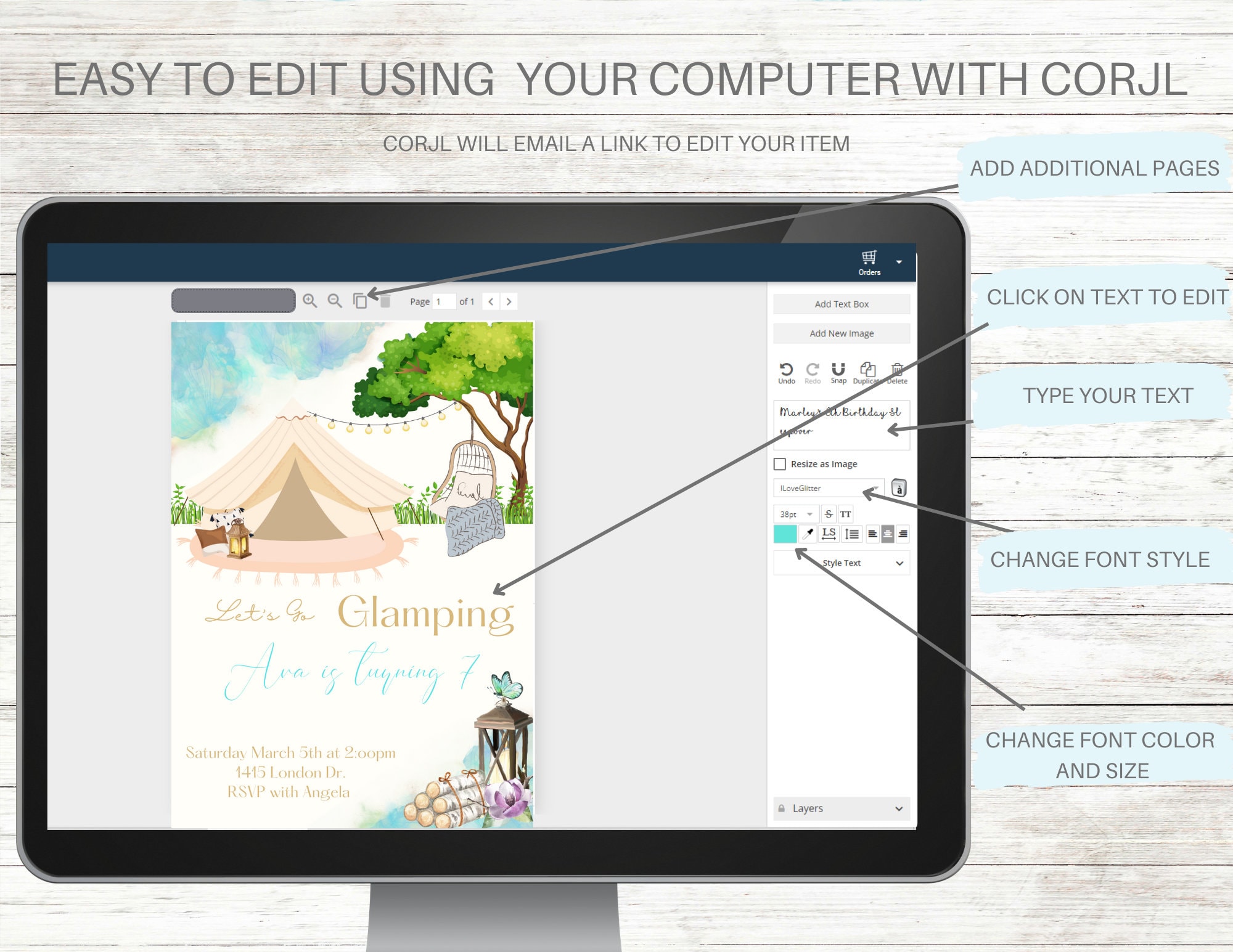 Glamping Welcome Sign, Poster, Let's Go Glamping, Camping Invitation ...