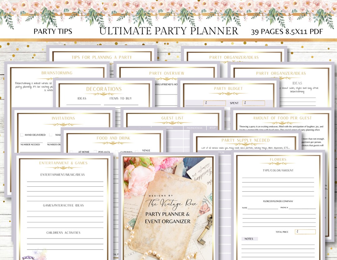 Ultimate Party Planner and Event Organizer, Printable Planner, Birthday ...