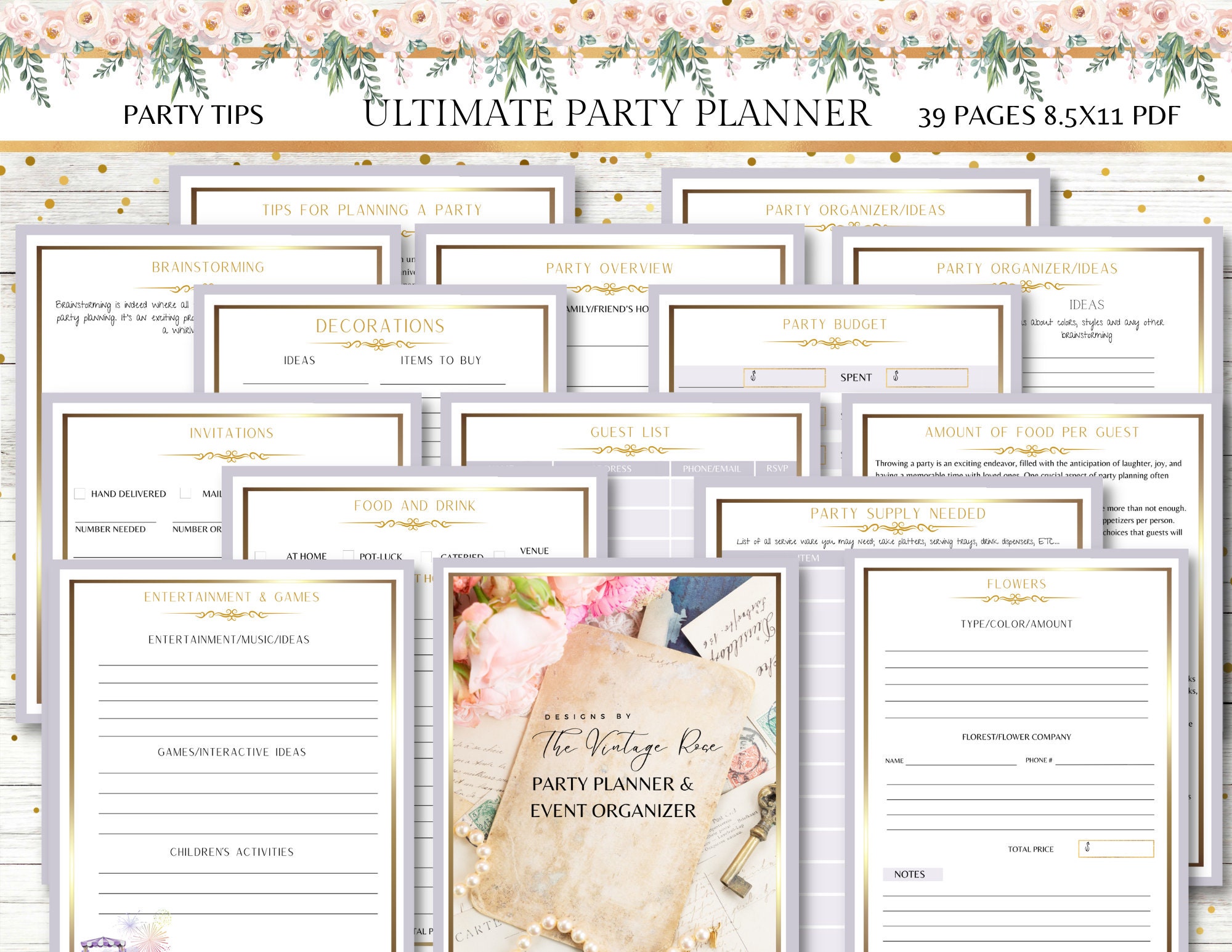 Ultimate Party Planner and Event Organizer, Printable Planner, Birthday ...