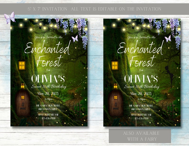 Enchanted Forest Invitation Set Enchanting Fairy Prom - Etsy