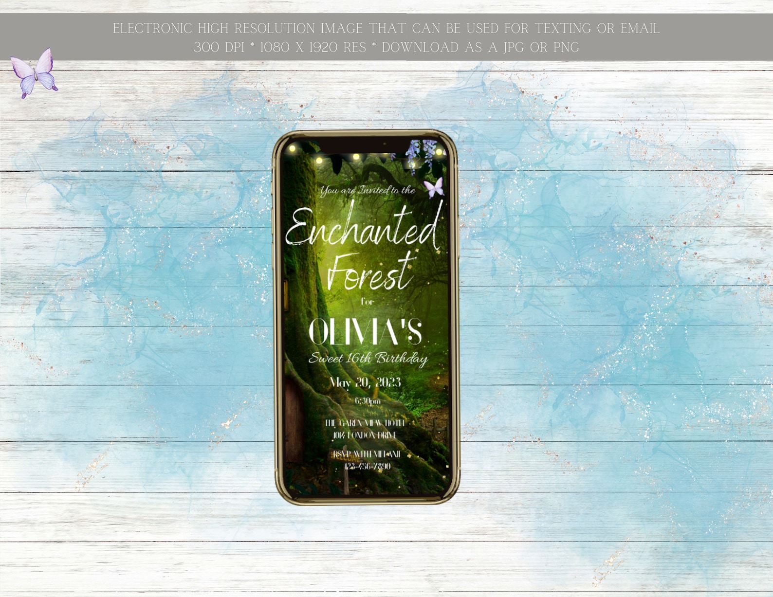 Enchanted Forest Invitation-ticket Set, Enchanting Fairy, Prom, School ...