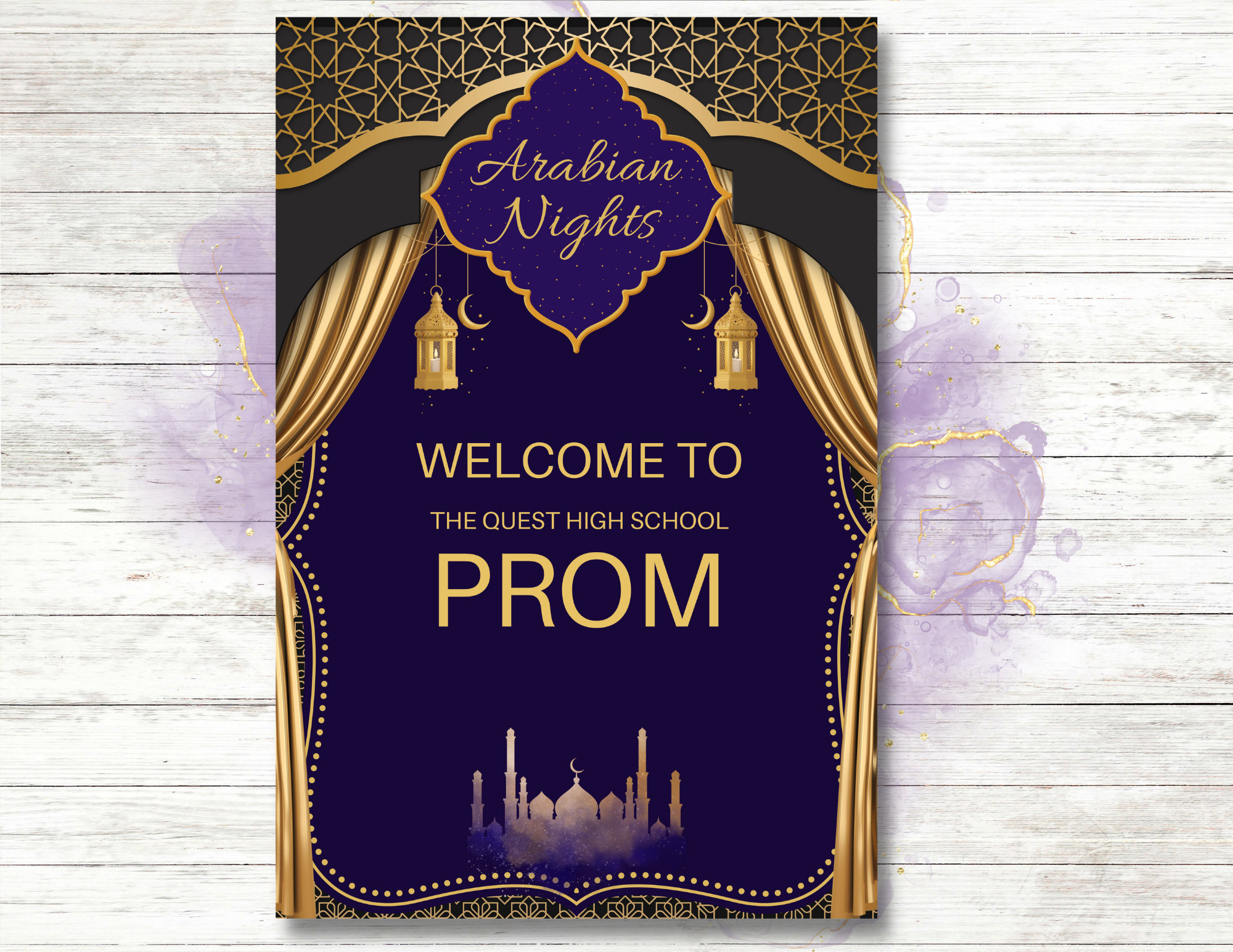 Arabian Nights Welcome Sign Poster Prom School Dance - Etsy