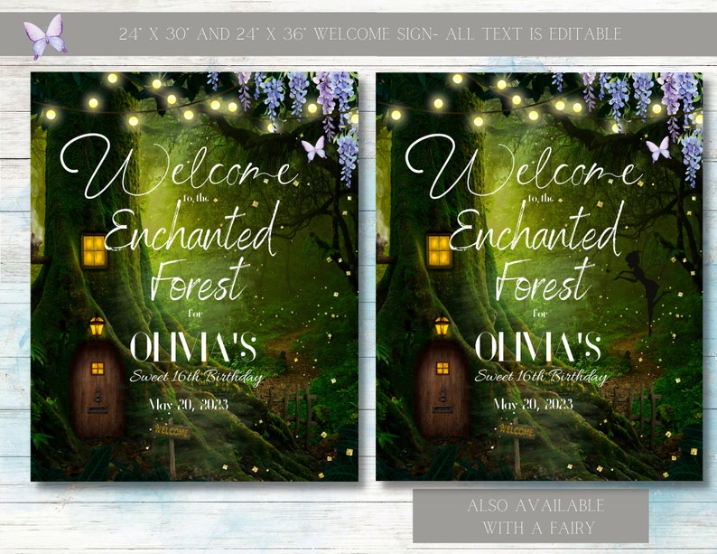Enchanted Forest Welcome Sign Enchanting Fairy Prom School - Etsy