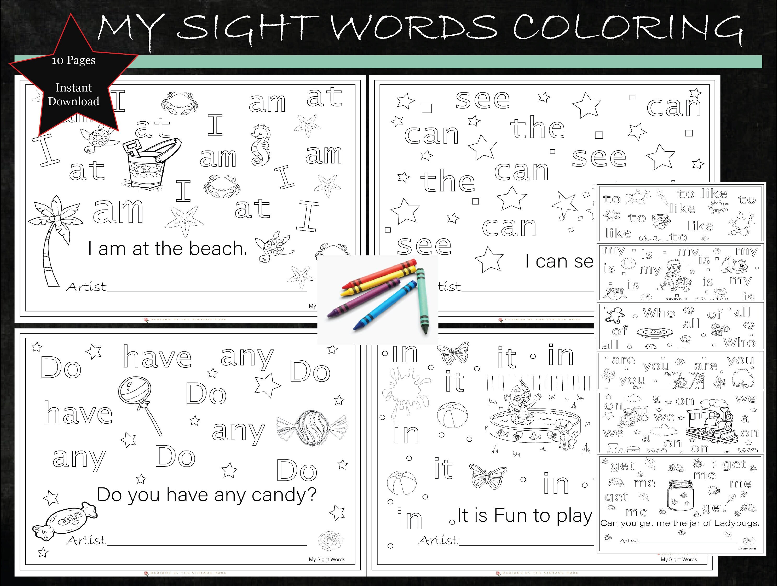 My Sight Words Coloring Activity, Kids Printables, Kids Learning ...