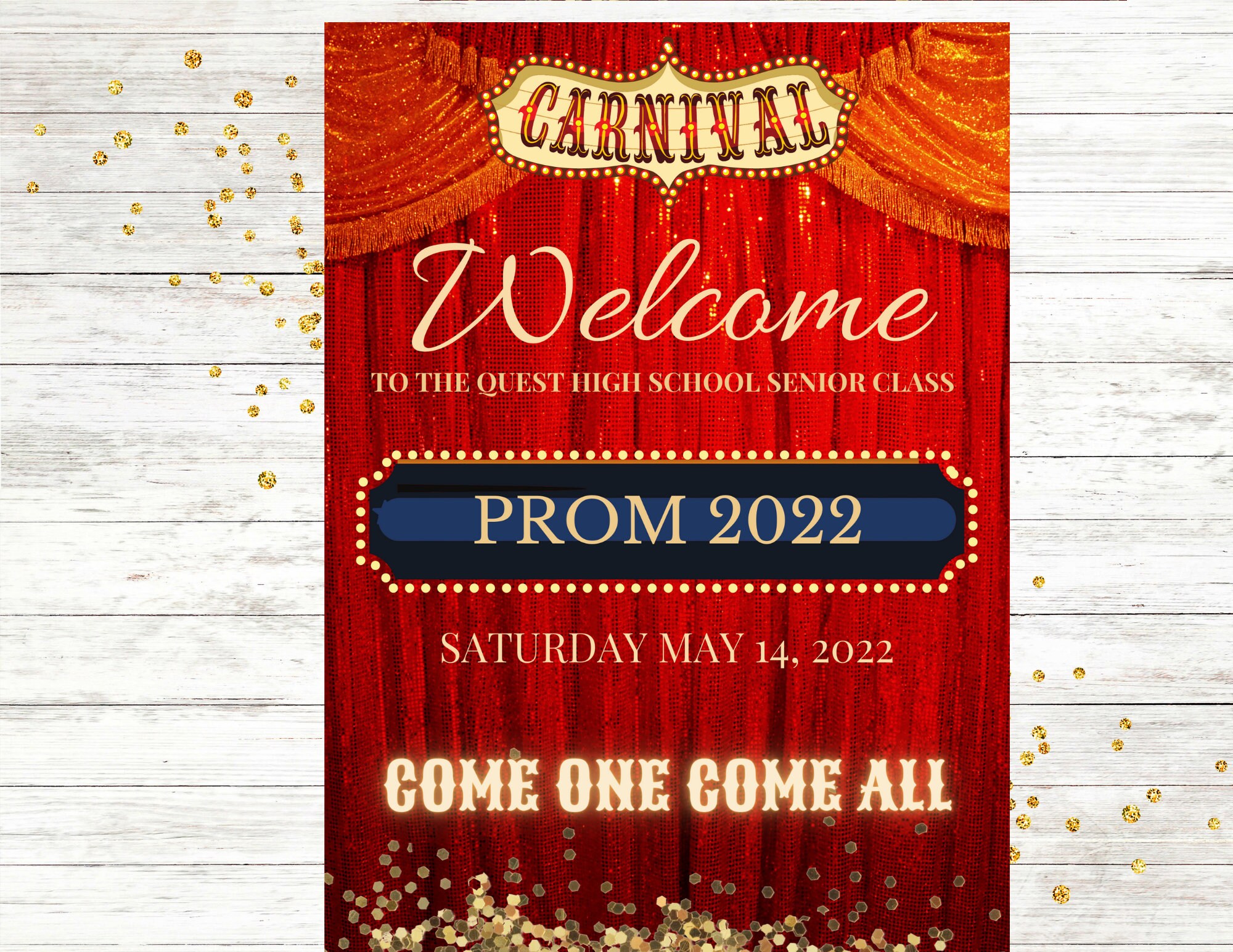 Carnival Welcome Sign, Editable, Prom, School Dance, , Corjl, Father ...