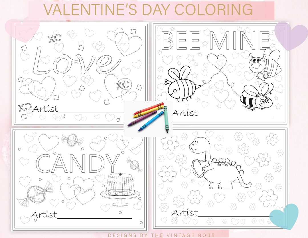Valentine's Coloring Activity, Coloring Placement, Kids Coloring ...