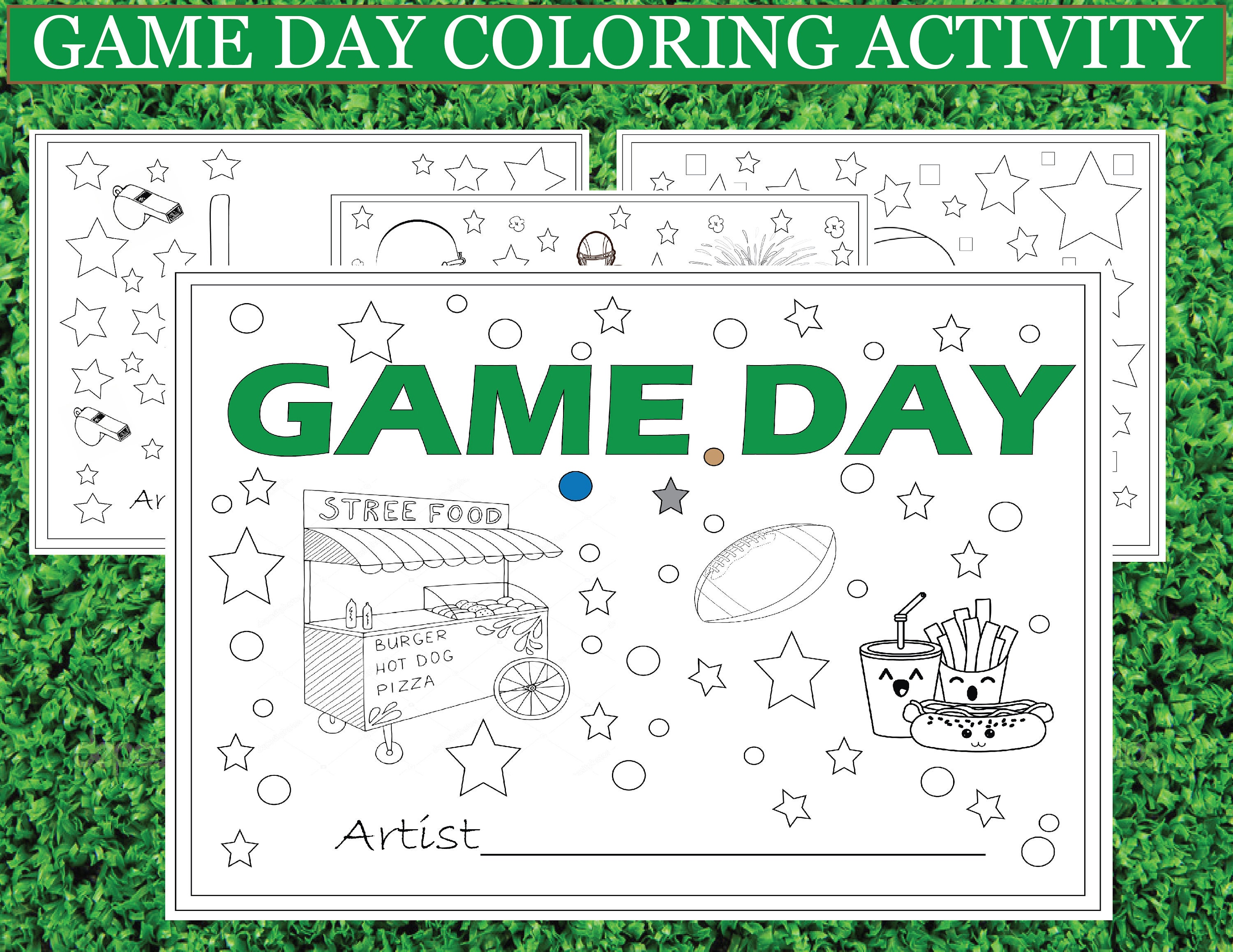 Football Kids Coloring Activity, Super Bowl Kids Activity, Kids ...