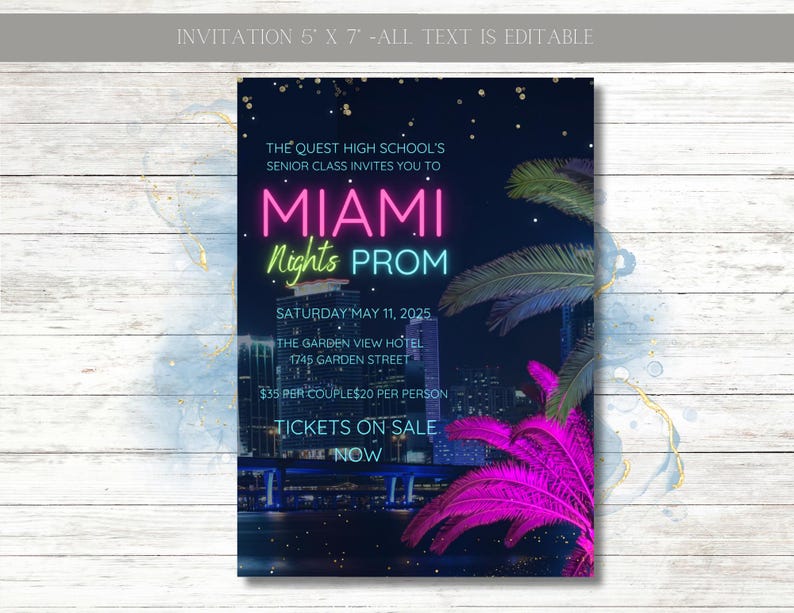 A Night in the City New York Invitation and Flyer and Ticket Set, Prom ...