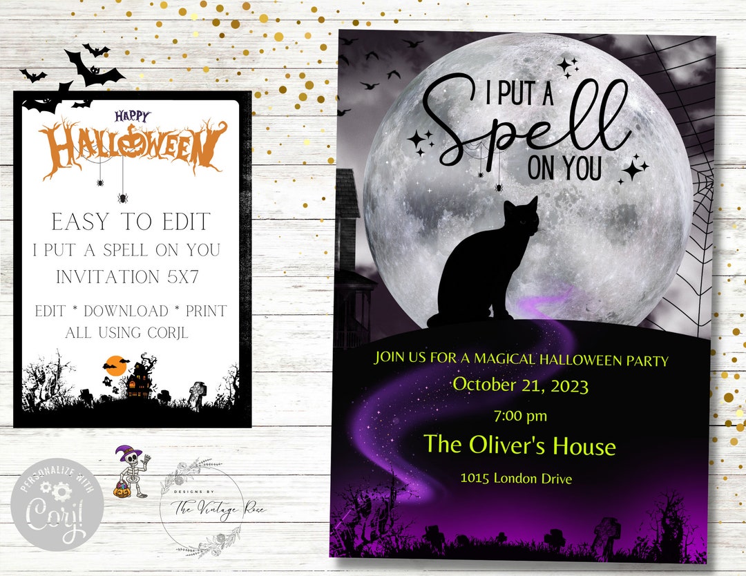 I Put a Spell on You Invitation, Halloween Invitation, Halloween Party ...