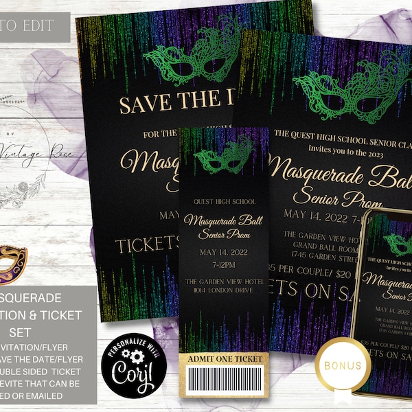 Masquerade Invitation - Etsy
