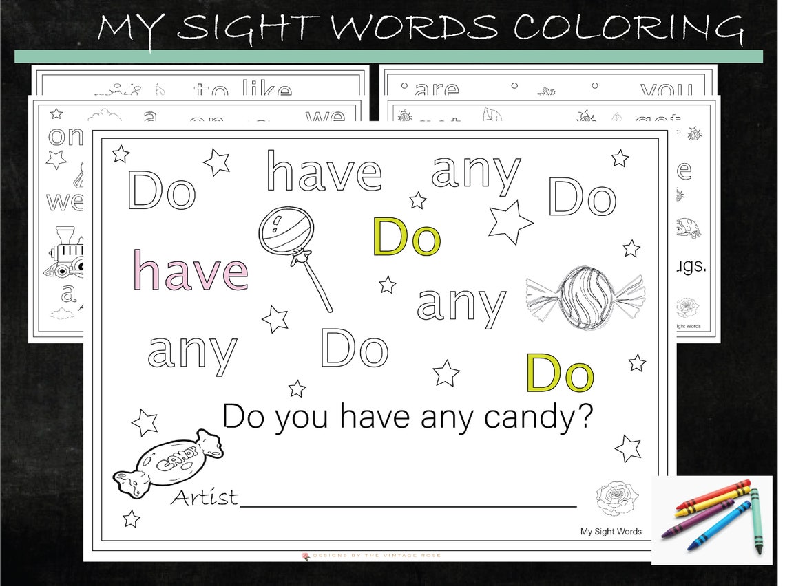 My Sight Words Coloring Activity Kids Printables Kids - Etsy