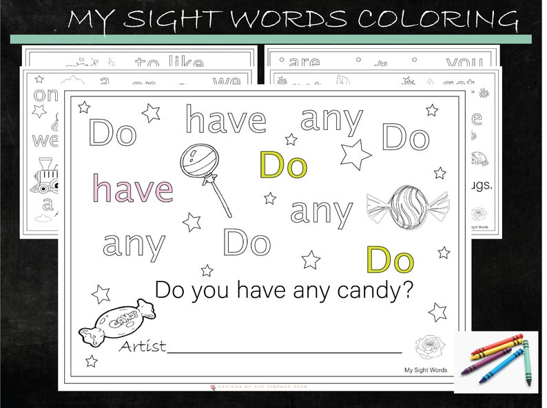 My Sight Words Coloring Activity Kids Printables Kids - Etsy