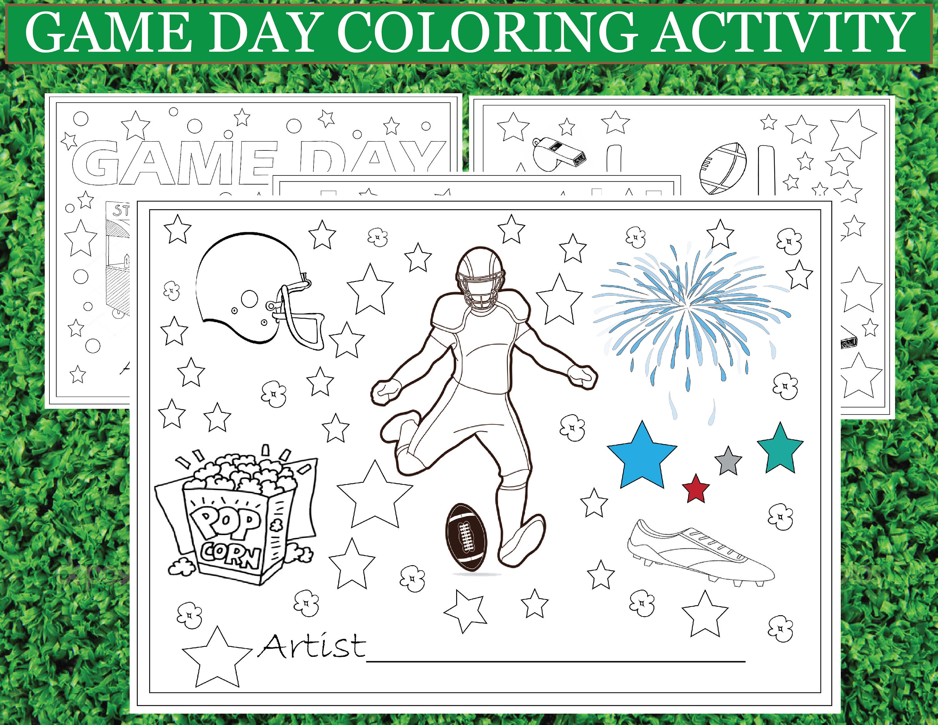 Football Kids Coloring Activity, Super Bowl Kids Activity, Kids ...