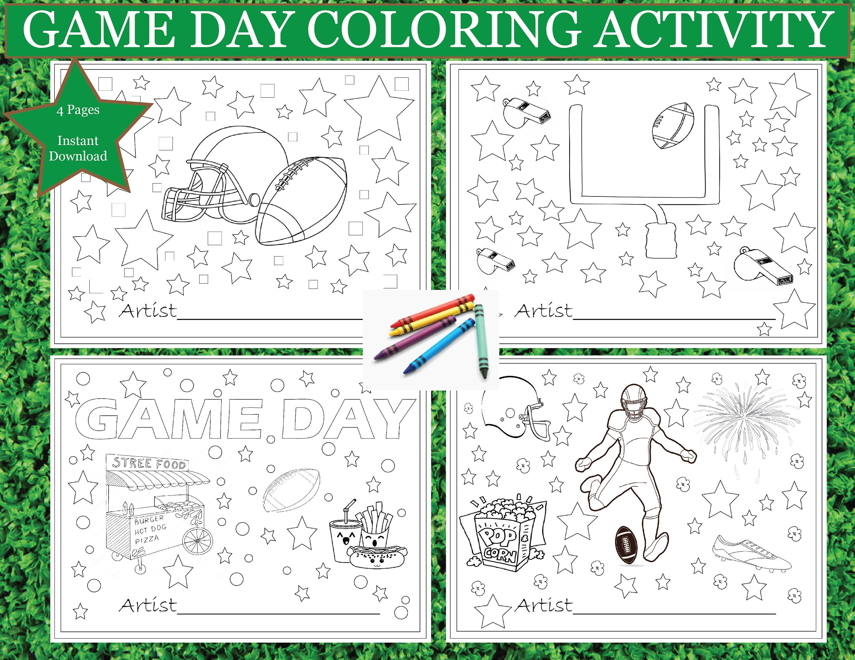 Football Kids Coloring Activity, Super Bowl Kids Activity, Kids ...