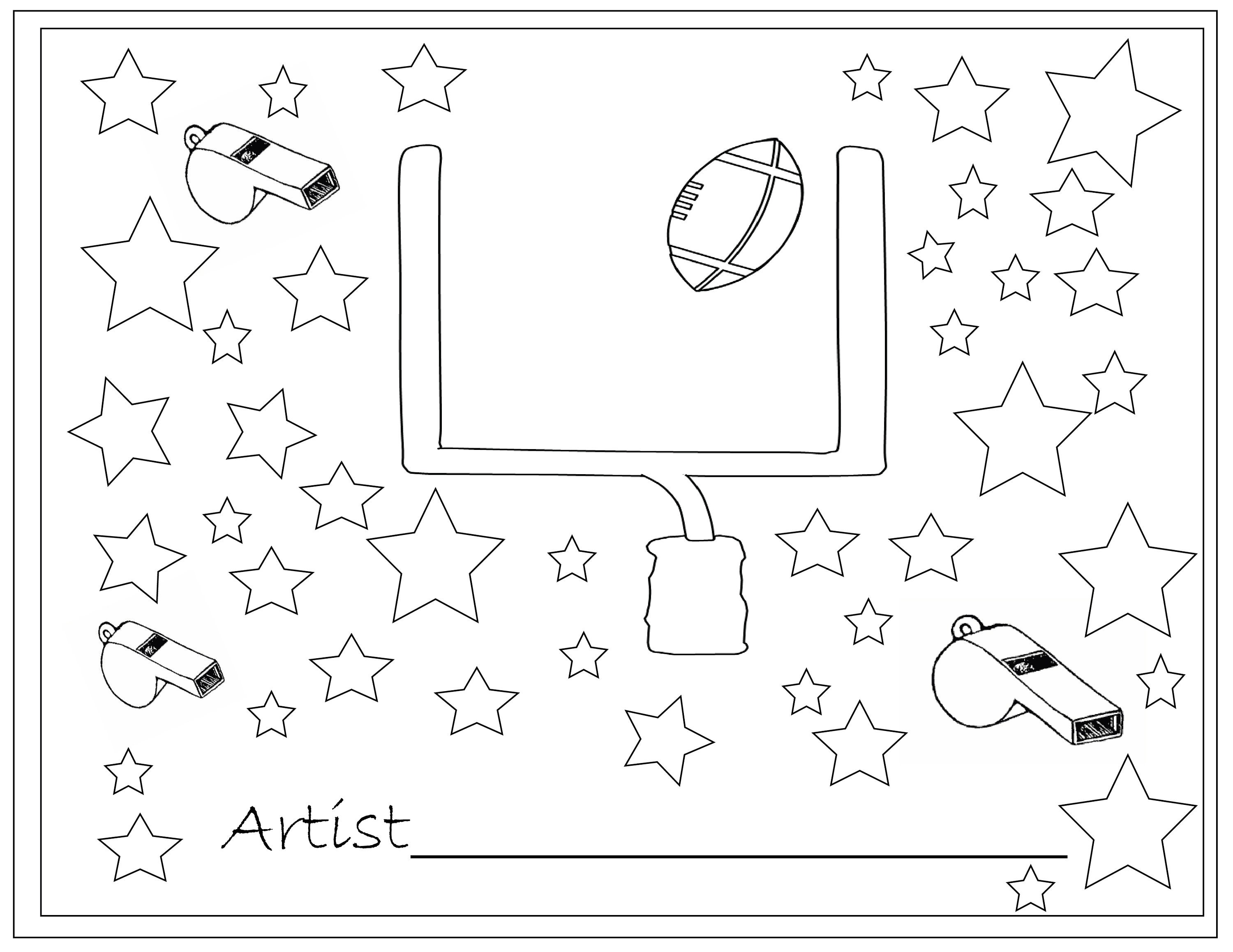 Football Kids Coloring Activity Super Bowl Kids Activity - Etsy